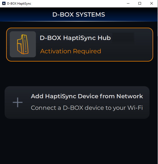 D-BOX HaptiSync Hub and D-BOX VIBE activation
