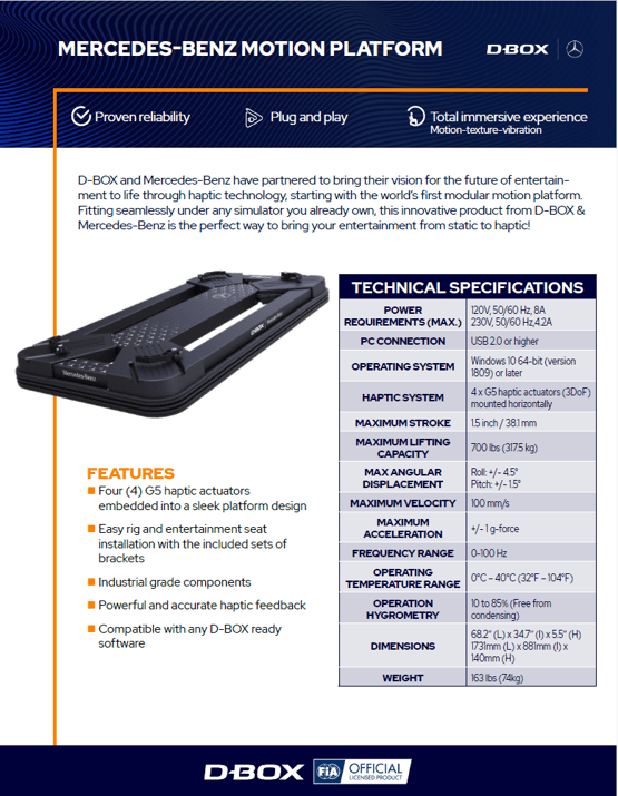 Mercedes-Benz and Mercedes-AMG Motion Platforms : Documentation