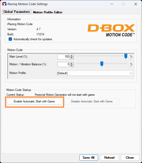 Error when activating iRacing from the HaptiSync Center