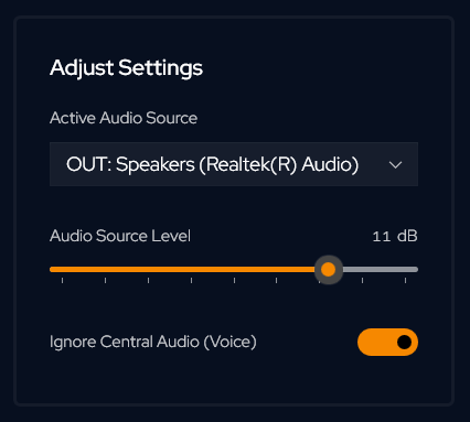 Adaptive Audio Mode (Computer & HaptiSync Center)